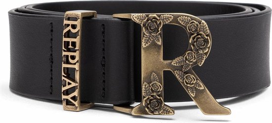 REPLAY Leren Riem Belt W85 Sun Black Zwart | bol