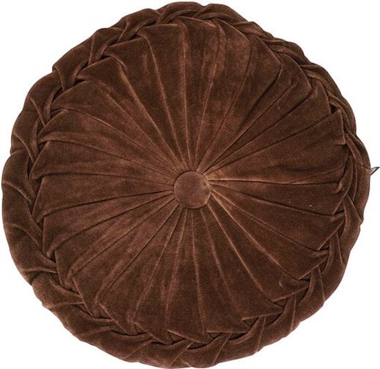 Kanan Velvet kussen bruin dia40x10cm | bol