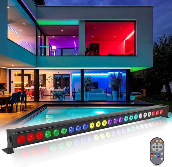 LED Wall Wash Party Light 24 x 3W RGB LED Bar Disco Effect met ...
