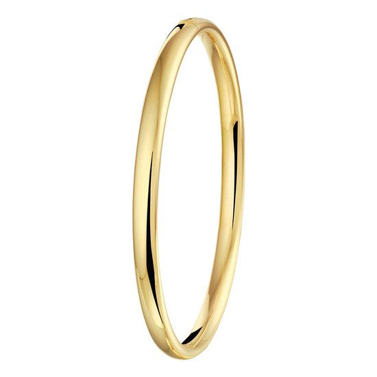 Zilgold Bangle Scharnier Massief Bolle Buis 5 X 58 mm - Geelgoud Met ...