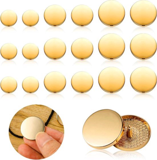 Metalen Platte Knop Gouden Ronde Jas Knopen - Naaien Knop Voor Pak Jas ...