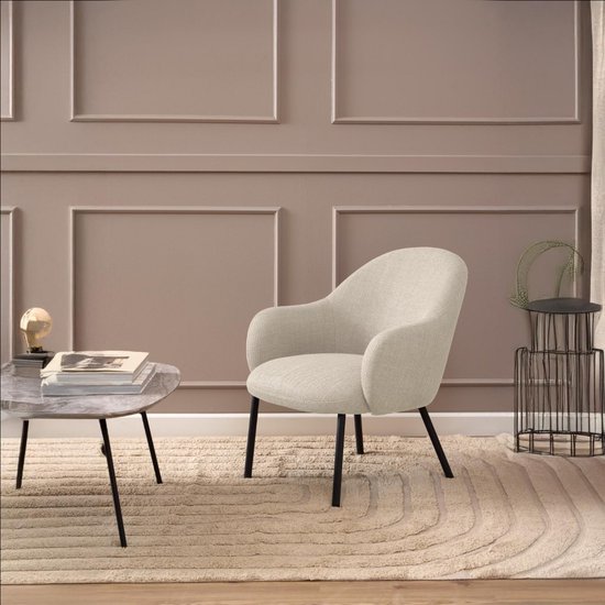 Giga Living Fauteuil Rollo - Stof - Beige - Zithoogte 43cm | bol
