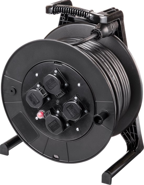 JUMBO kabel haspel 25 meter met 4 contactdozen H07RN-F 3 x 1,5 mm² ...