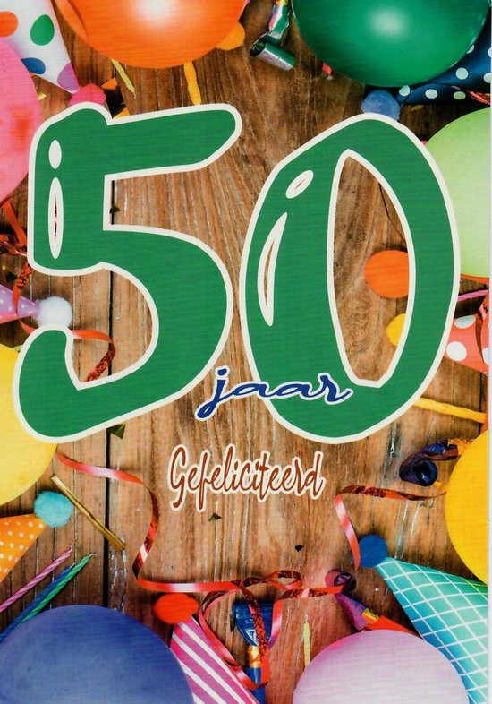 Wenskaart | 10 stuks | 50 jaar, gefeliciteerd | bol