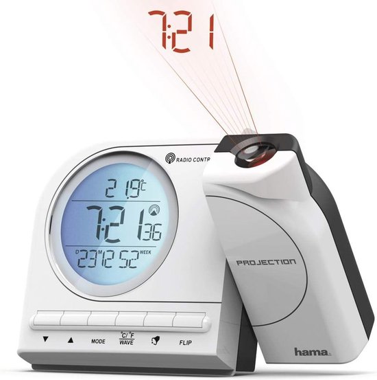 Wekker met Projectie voor Plafond - Digitale Klok met DCF Radio, Alarm ...
