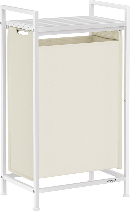 Wasmand – Met plank crème wit –wolkenwit | bol