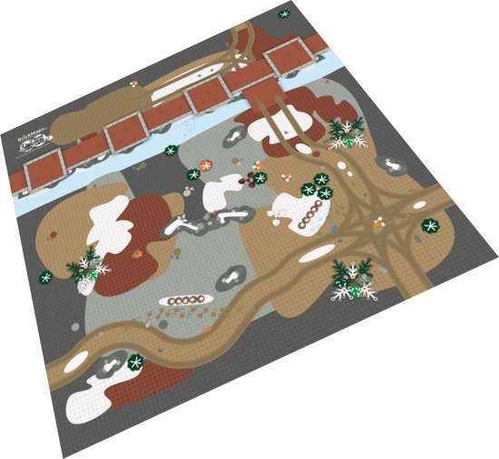 BrickMaps 42333002 - Bricks Wargame - Medieval Winter Castle - Wegplaat speelmat voor... | bol