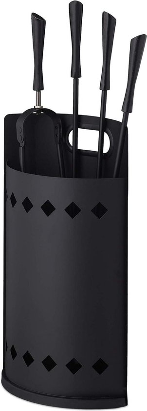 Haardset 5-delig modern haardstel met houder voor open haard - pook ...