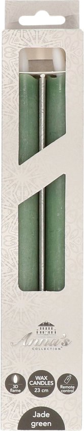 Anna's Collection LED kaarsen - Met afstandsbediening - Jade groen - 23 ...
