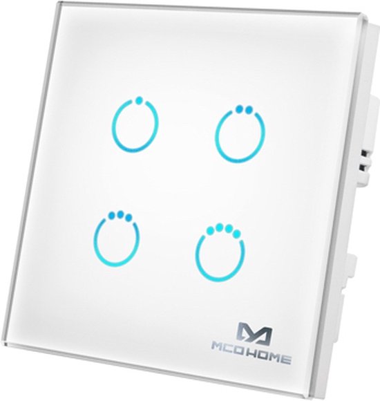 MCO Home 4-Voudige Touchschakelaar Z-Wave Plus Wit | bol