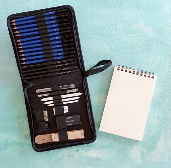 Aureuo - Tekenset - Schetsblok - Potloden - Tekenmap | bol