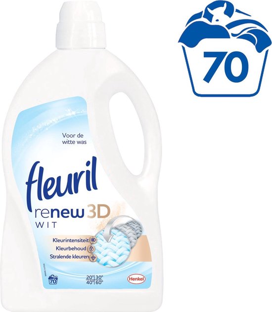 Fleuril Puur Wit Wasmiddel - 3x70 wasbeurten - Voordeelverpakking | bol