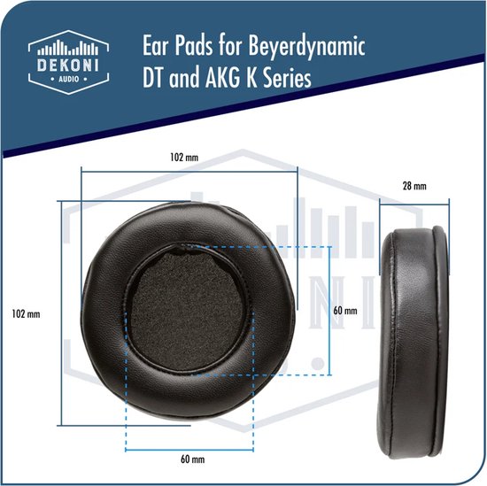 Dekoni Audio Replacement Earpads for Beyerdynamic DT & AKG K Series Elite Geperforeerd... | bol
