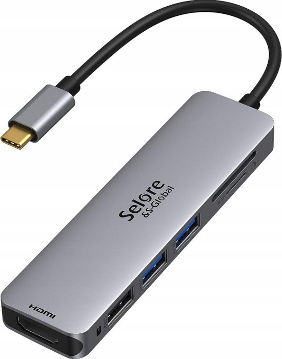 HUB SELORE SEUC0116C 6w1 HDMI USB3.0 SD/TF slot | bol