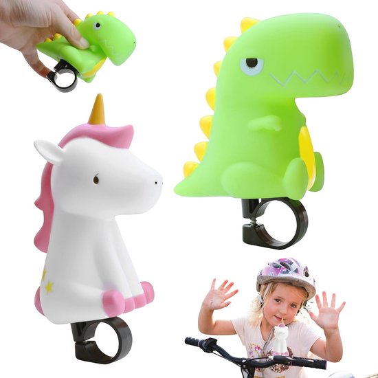 Fietsbel Kinderen Dinosaurus en Eenhoorn | Mini Fietstoeter voor ...