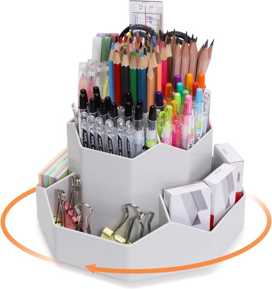 Draaibare pennenhouder, bureau-organizer, kantoor-organizer ...