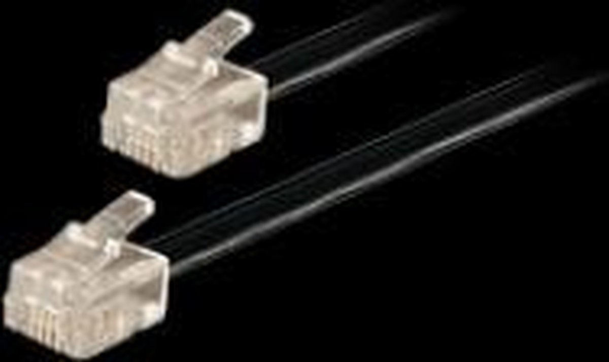 Modulaire telefoonkabel zwart met RJ11 connectoren - 20 meter | bol