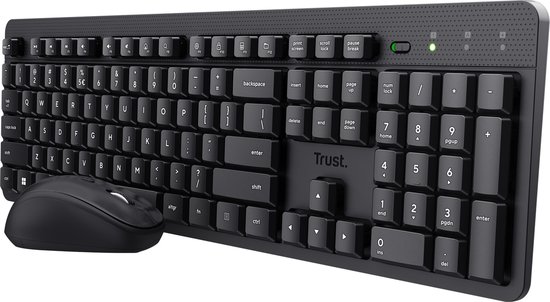 Trust ODY V2 - Draadloos Toetsenbord en Muis - Qwerty - Zwart | bol