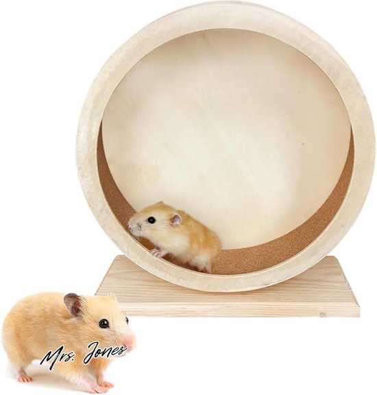 Mrs. Jones Speelgoed voor kleine dieren wiel - hamsterwiel stil houten oefenwiel -... | bol