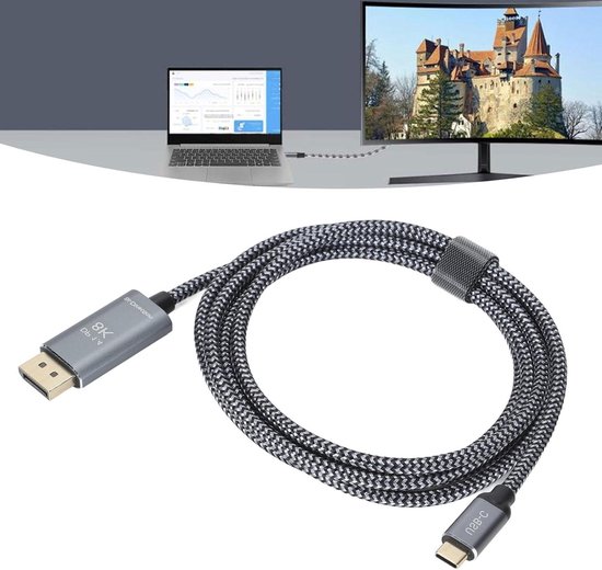 Professionele USB C Naar Displayport-kabel 8K 60HZ Bidirectionele ...
