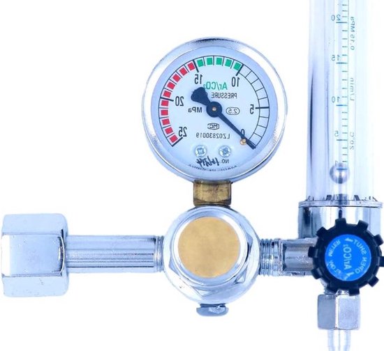 Gas Reducer Mini Gasfles Regulator met Gauge - CO2 Mig Tig Flow Meter ...