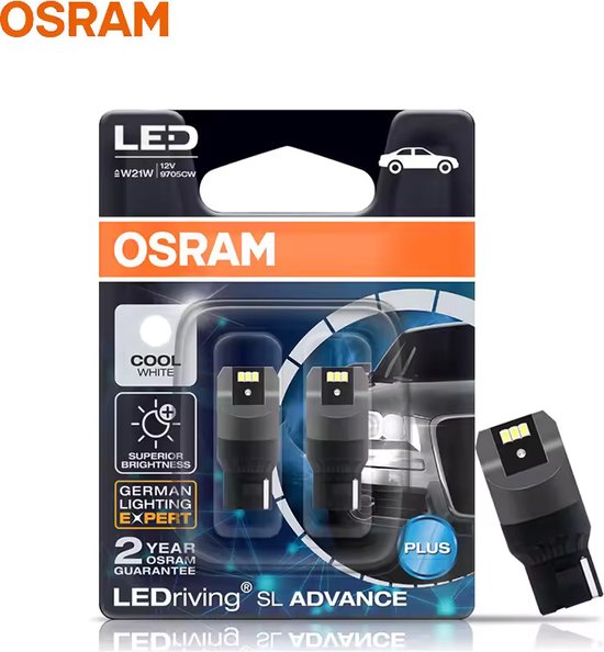 Osram LEDriving LED Autolamp W21W 9705CW - 12V - Wit - 5W - SL Advance - Set 2 stuks | bol