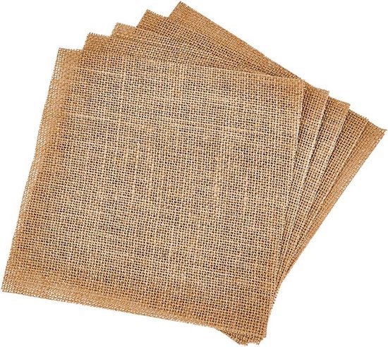 10 stuks Natuurlijke Jute Stof 20 * 20 cm - Multifunctionele Jute ...