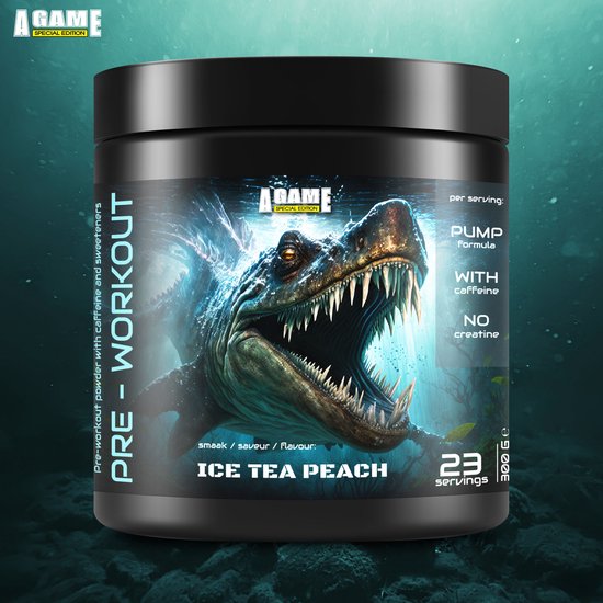 A-Game Pre-workout PUMP formule (300 g) smaak: Ice Tea Peach - special ...