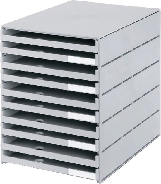 Styro ladenblok Styroval met 10 open laden grijs | bol