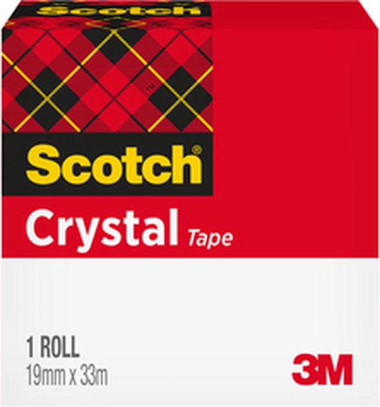 Plakband scotch crystal 600 19mmx33m transparant | 12 stuks | bol