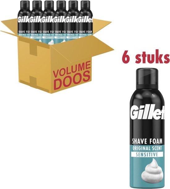 Gillette Basic Scheerschuim - Gevoelige Huid - Voordeelverpakking 6 x ...