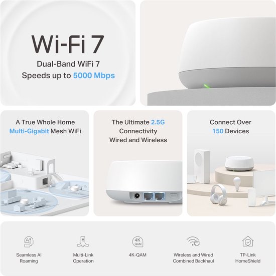 TP-Link Deco BE25 - Mesh WiFi - WiFi Versterker - WiFi 7 - 3600 Mbps ...