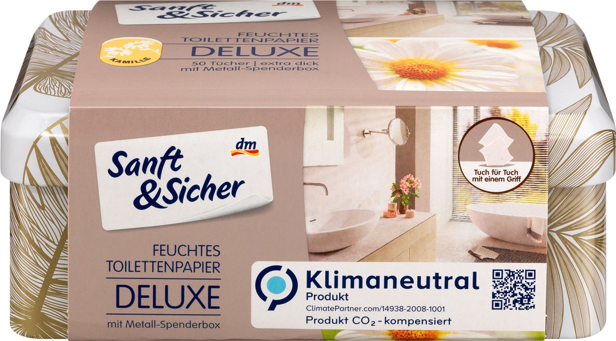 Sanft&Sicher Vochtig toiletpapier luxe kamille doos, 50 stuks | bol