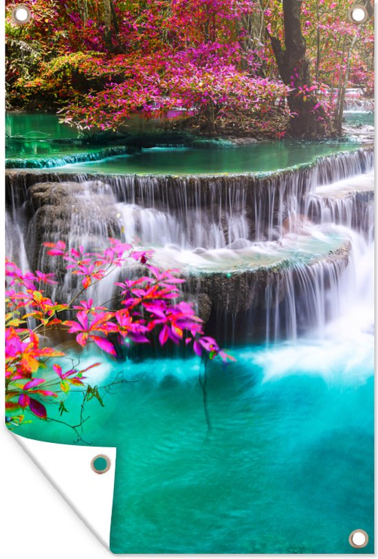 Posters de jardin Cascade - Soleil - Arbres - Arc-en-ciel - 60x90 cm ...
