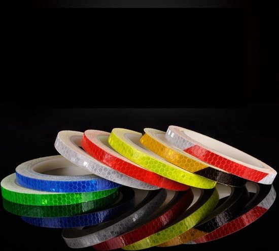 Smalle reflectie tape geel/zwart - Rol reflecterende geel en zwarte ...