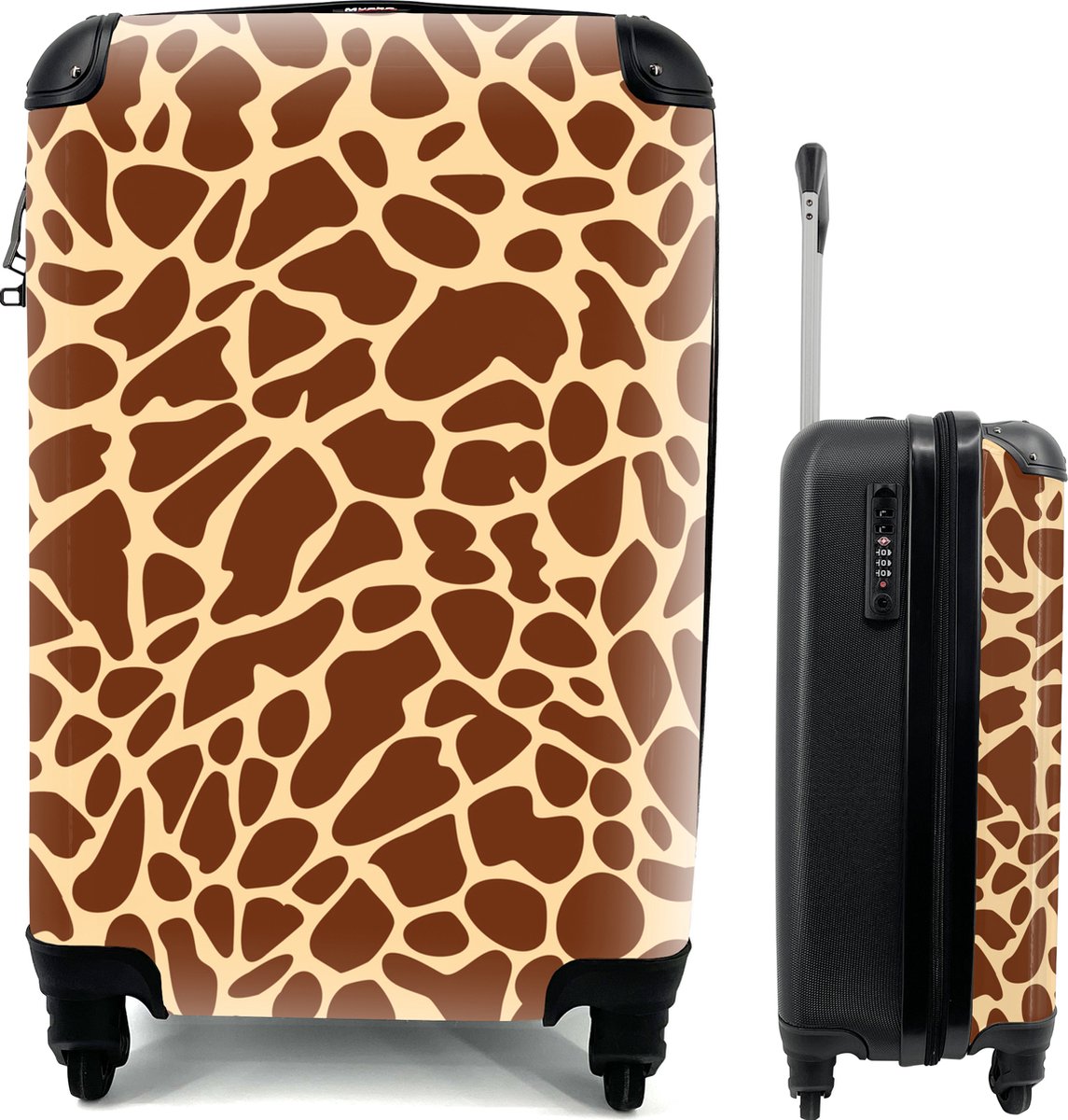 MuchoWow® Koffer - Dierenprint - Giraffe - Bruin - Past binnen 55x40x20 ...