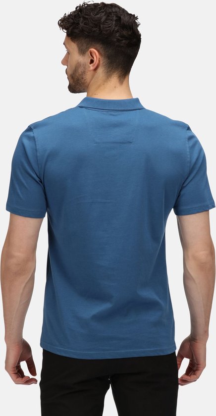 Het Regatta Sinton poloshirt met korte mouwen - heren - Coolweave - katoen - Blauw | bol