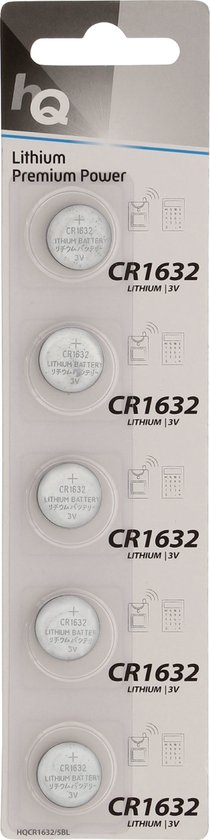 Lithium knoopcel CR1632-batterij 3 V, blister 5 stuks | bol