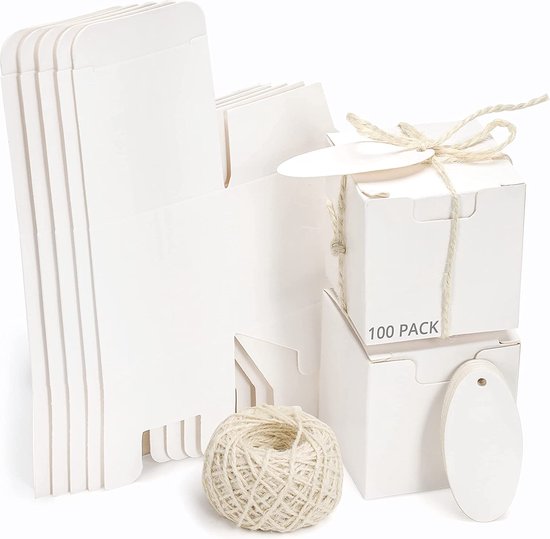 Belle Vous Witte Kartonnen Geschenkdoos (100 Stuks) - 5 x 5 x 5 cm ...