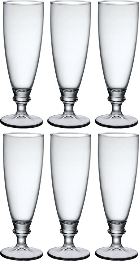6x Stuks luxe Harmonia bierglazen op voet 275 ml - Bierglas speciaal bier | bol