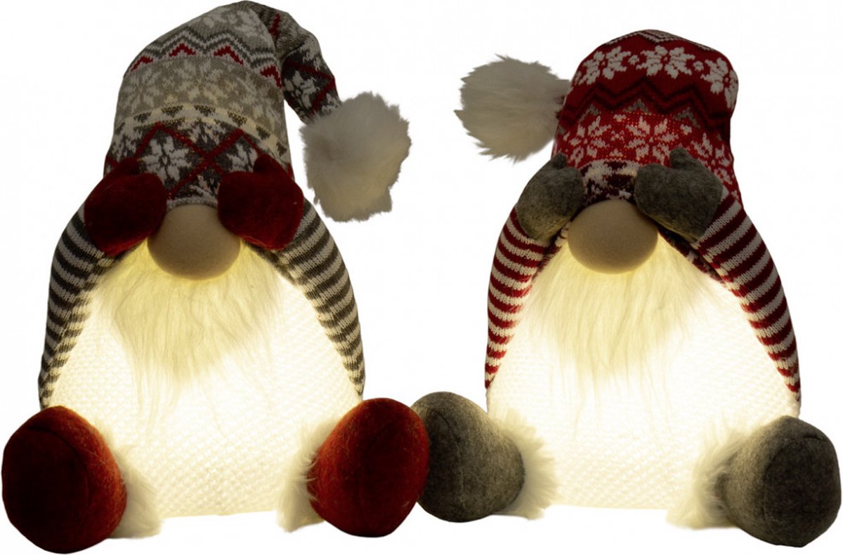 LED kabouter 31cm (51cm) lichtgevende kabouter - Gnome - zittende Gnoom ...