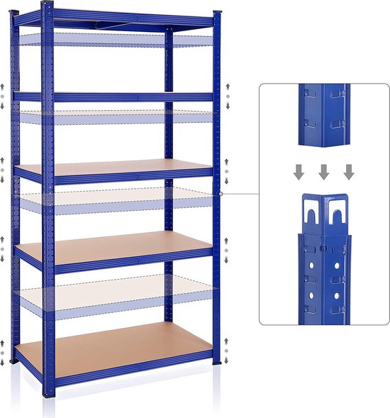 Stellingkast - Magazijnrek - Verstelbaar - 200 x 100 x 50 cm - 875kg ...
