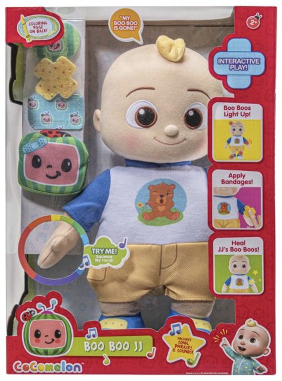 CoComelon - JJ Boo Boo Interactieve mascotte pluche pop met licht en ...