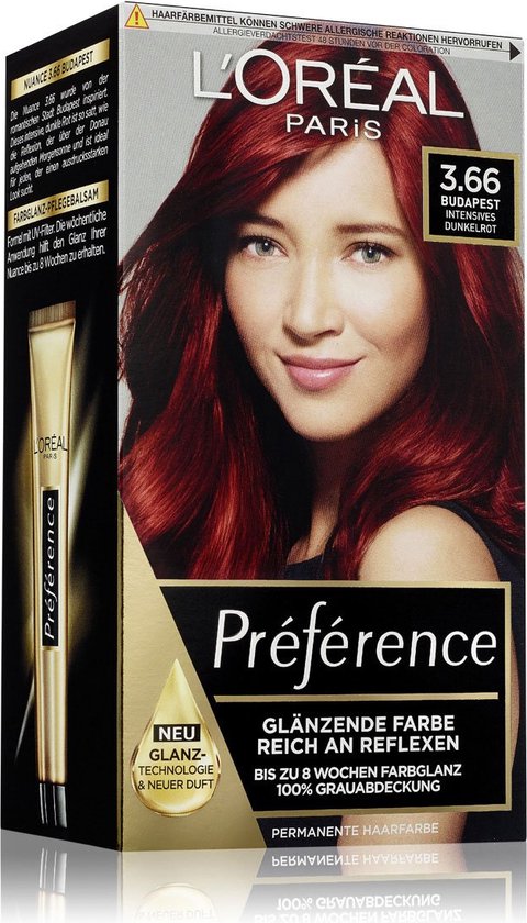 L'Oréal Paris Préférence No. 3.66 - Intense dark red | bol