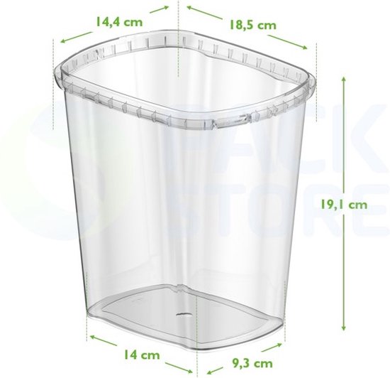 10 x plastic bak met deksel 3000 ml - vershoudbak - meal-prep bak ...