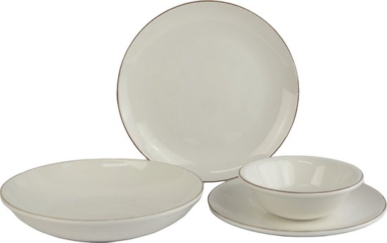 Bonna serviesset - Retro - 24 delig - 6 persoons - Porselein | bol