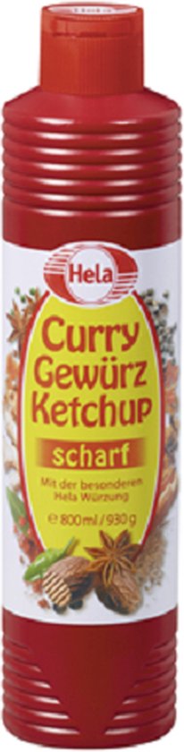 Hela Curry kruidenketchup heet 12 x 800 ml flessen | bol.com