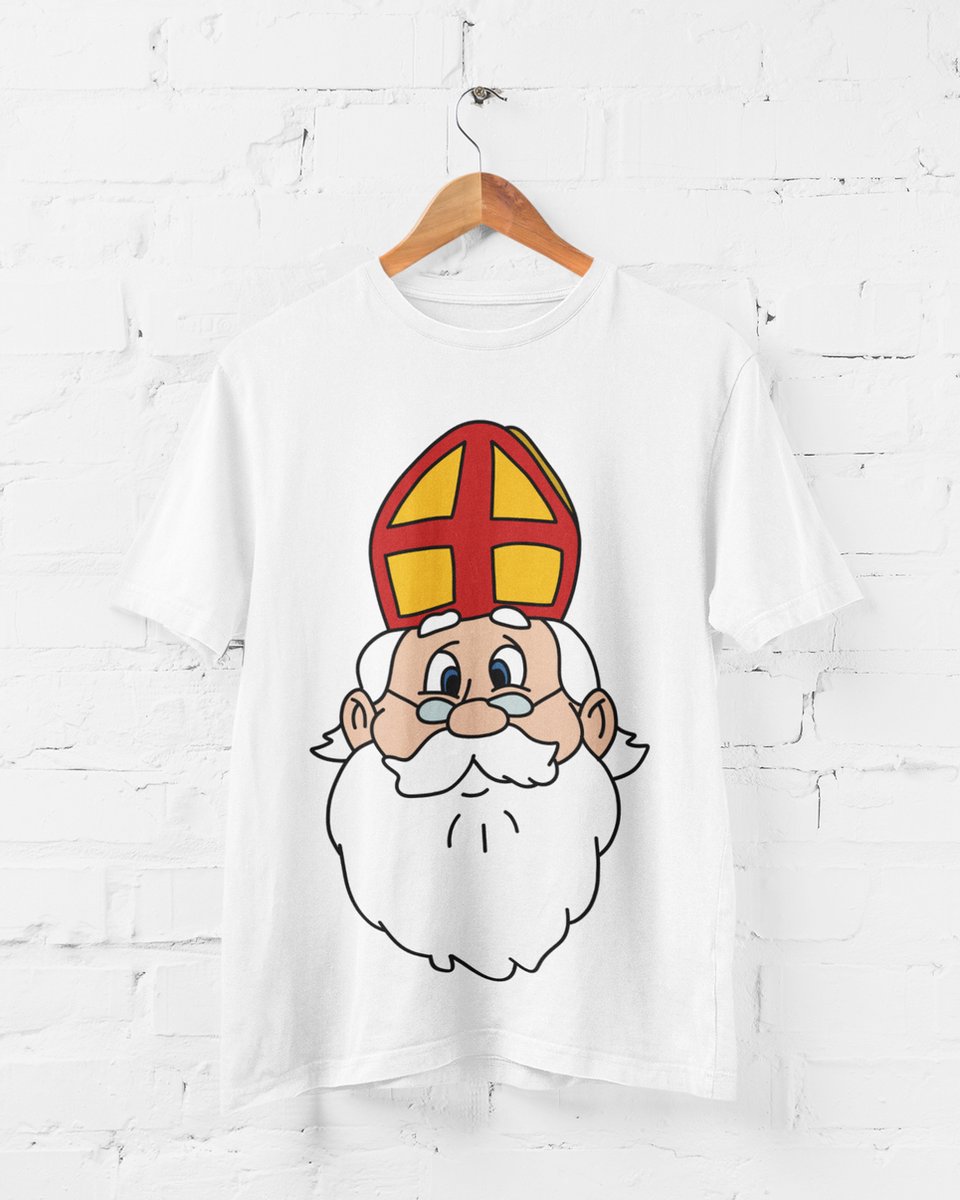 Sinterklaas T-Shirt | Christmas | Cartoon | 100% Organisch Katoen | Wit ...