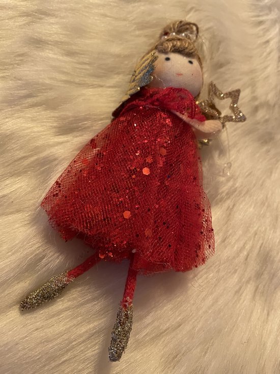 Engel 2 stuks - stof rood kerst decoratie | bol