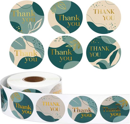 Thank You Stickers - Bedankt Stickers op Rol - 600 Stuks - 4,5cm | bol.com